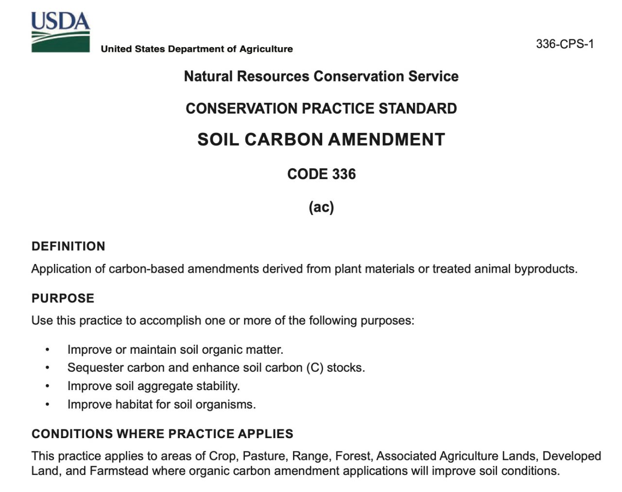 NRCS Soil Carbon Amendment 808 / 336 _ FAQs - Pacific Biochar Benefit Corporation